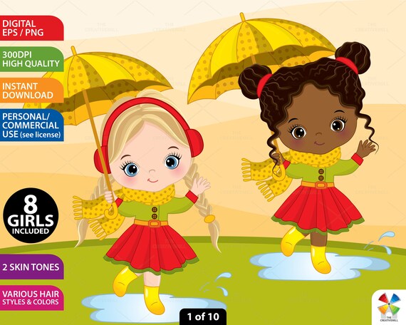 Fall Clipart Vector Fall Clipart Autumn Girl Clipart Fall - Etsy