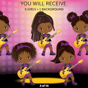 Rock Girl Clipart, Vector Rockstar, Little Girl PNG, Sublimation ...