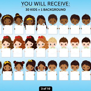 Kids Holding Frames Clipart - Vector Student Clipart, African American ...