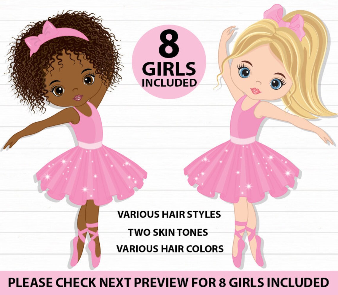 Ballerina Clipart Vector Ballerina Clipart Ballet Clipart | Etsy