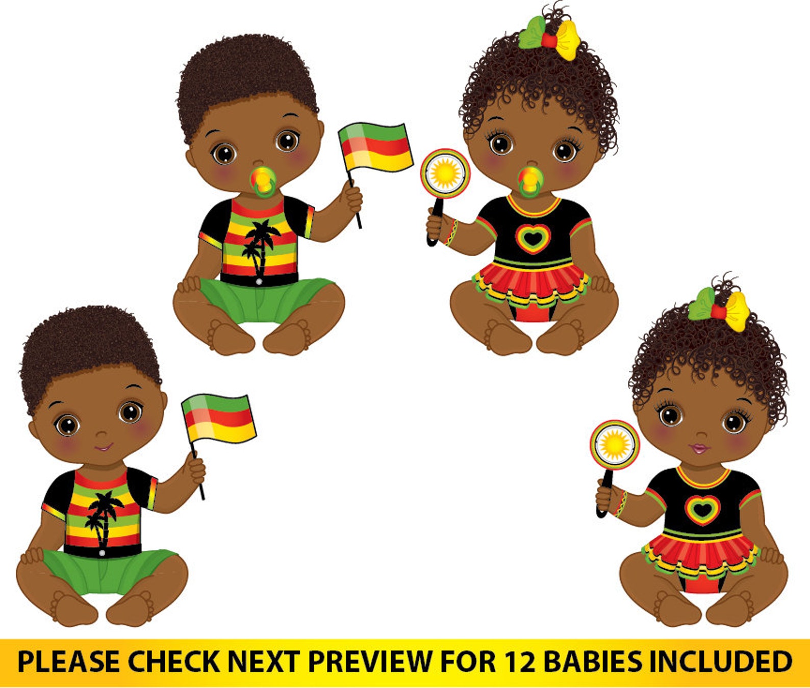 Reggae Baby Clipart Vector Cute Black Baby Clipart Rasta - Etsy Italia