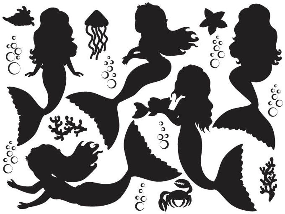 Mermaid Silhouette Clipart - Vector Mermaid Silhouette Clipart, Mermaid ...