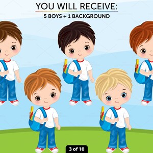 School Boy Clipart - Vector Student Clipart, Boy Clipart, Back to ...