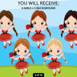Ladybug Clipart - Vector Ladybird Clipart, Girl Clipart, Ladybug Girls ...