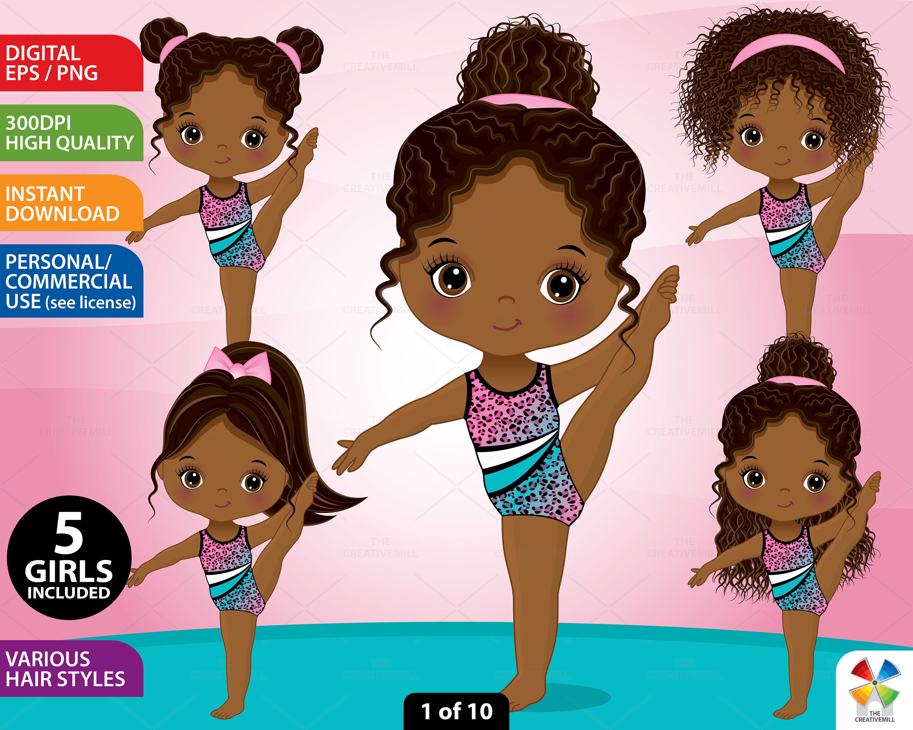 Gymnastics Girl Clipart Vector Gymnast Cute Girl Sport Kid - Etsy Canada