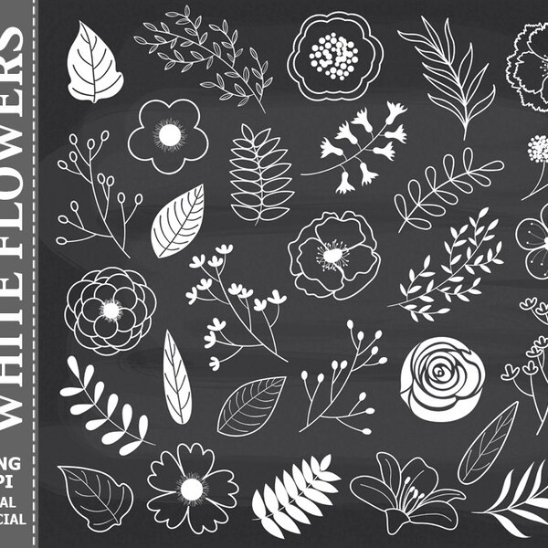 Chalkboard Flowers - Etsy