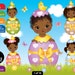 Easter Baby Clipart, Vector Newborn, Spring, Black Baby Girl, My 1st ...