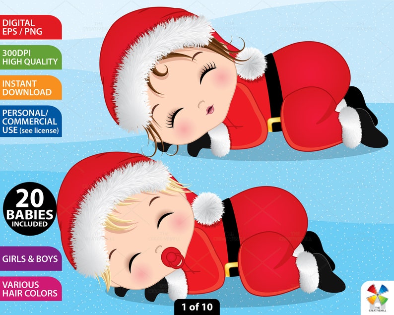 Baby Santa Clipart Vector Christmas Xmas Little Santa PNG - Etsy