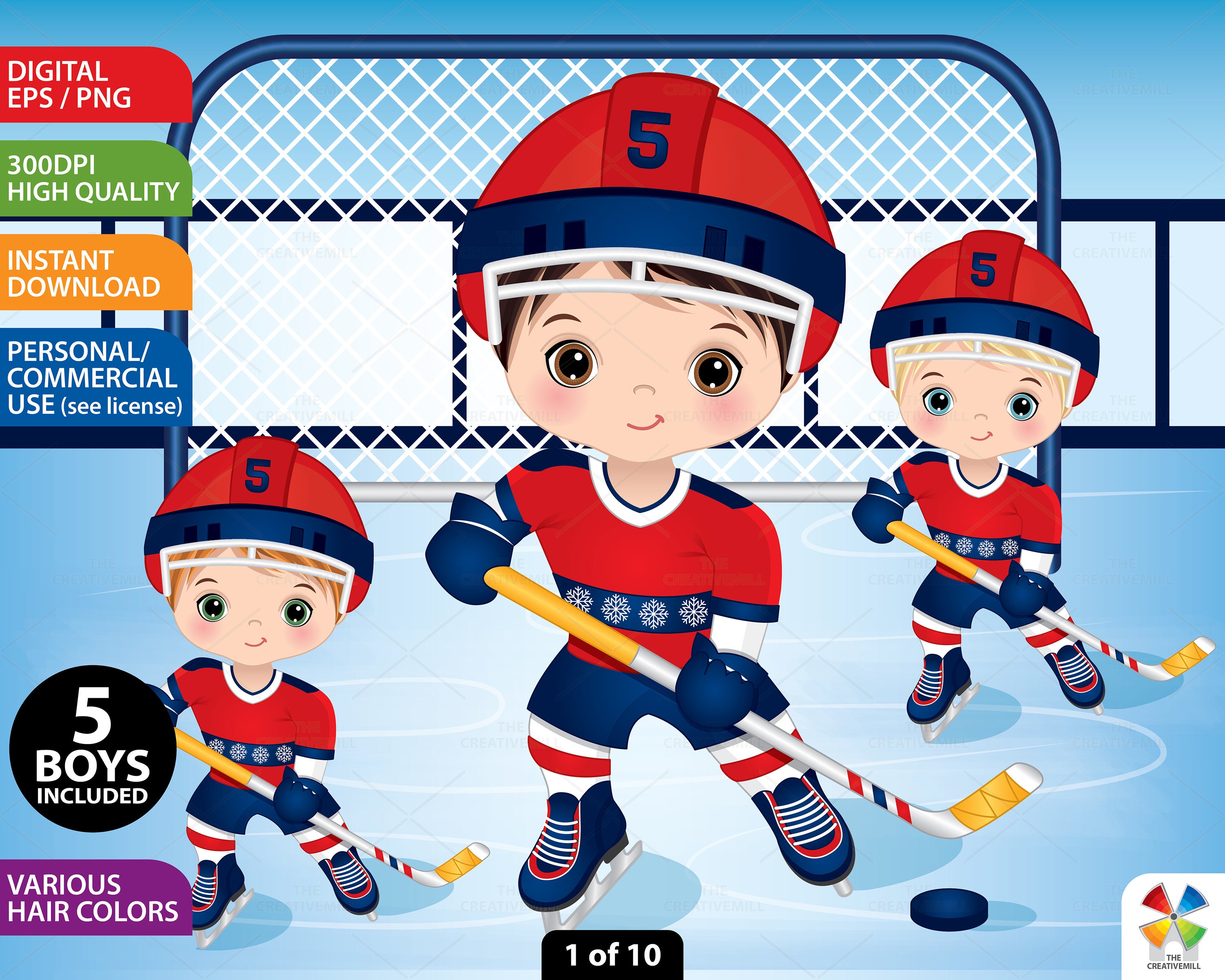 Kid Hockey Player Clipart
