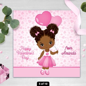 Valentines Day Girl Clipart, Vector Valentine Day, African American PNG ...