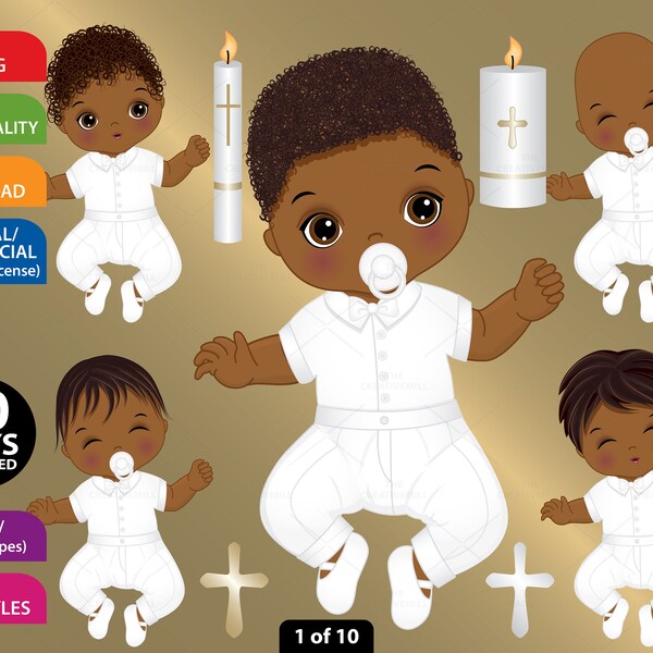 Baptism Baby Boy African Clipart - Etsy