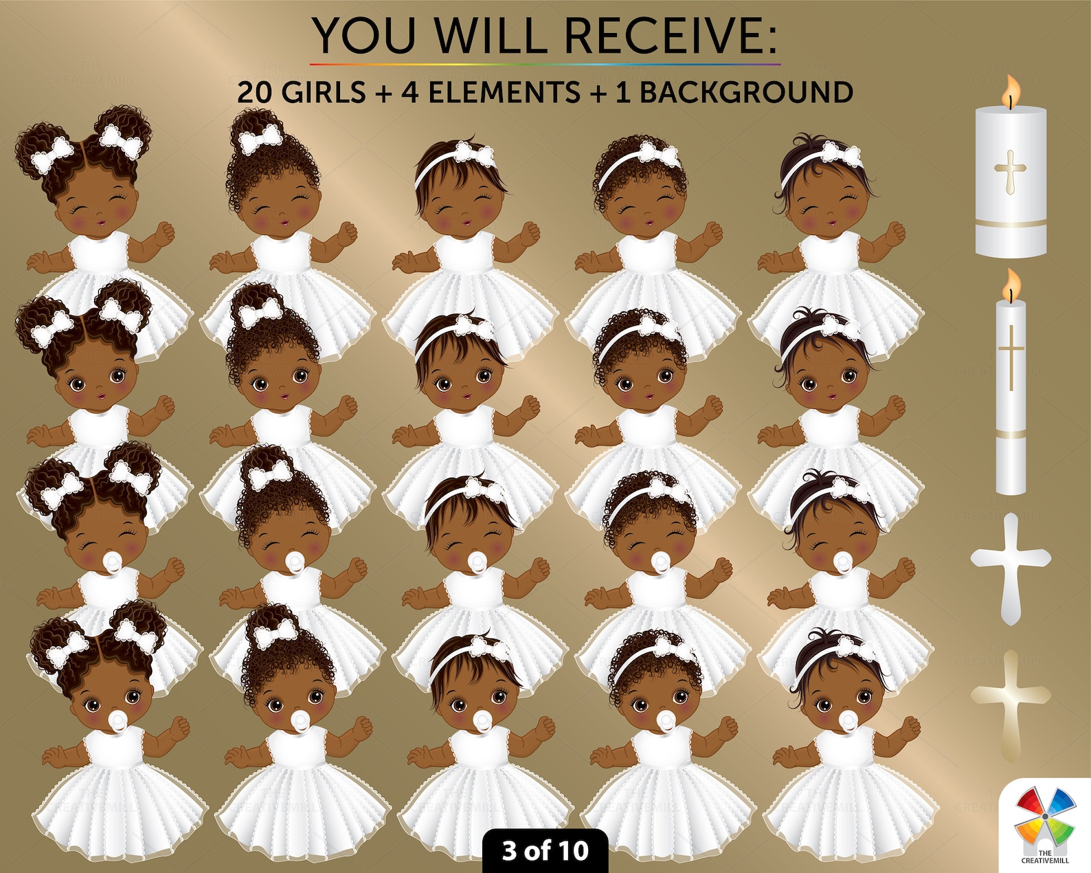 Baptism Baby Clipart Vector Newborn Christening African - Etsy