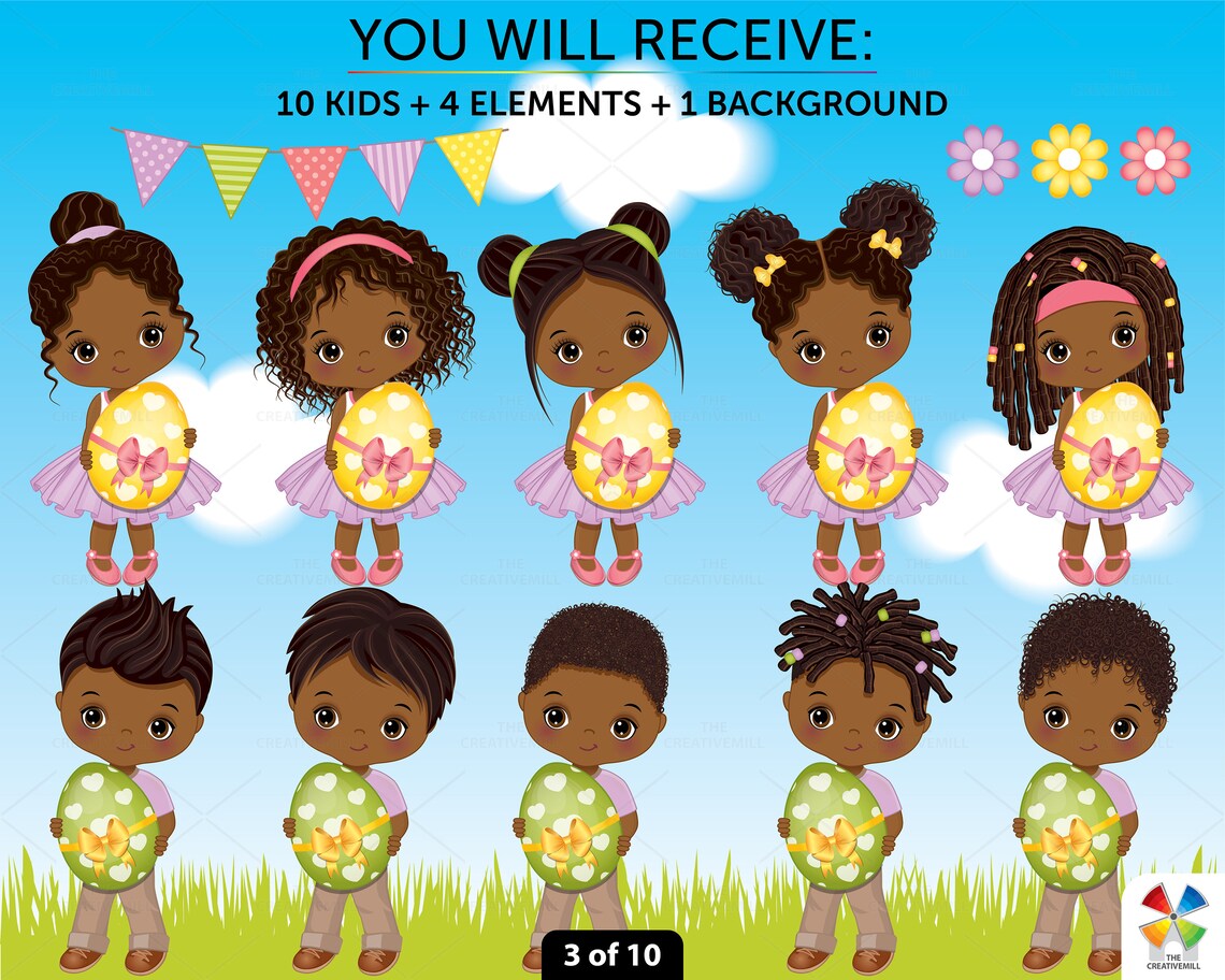 Easter Kid Clipart Vector Easter Toddler Cute Boy Girl Egg - Etsy