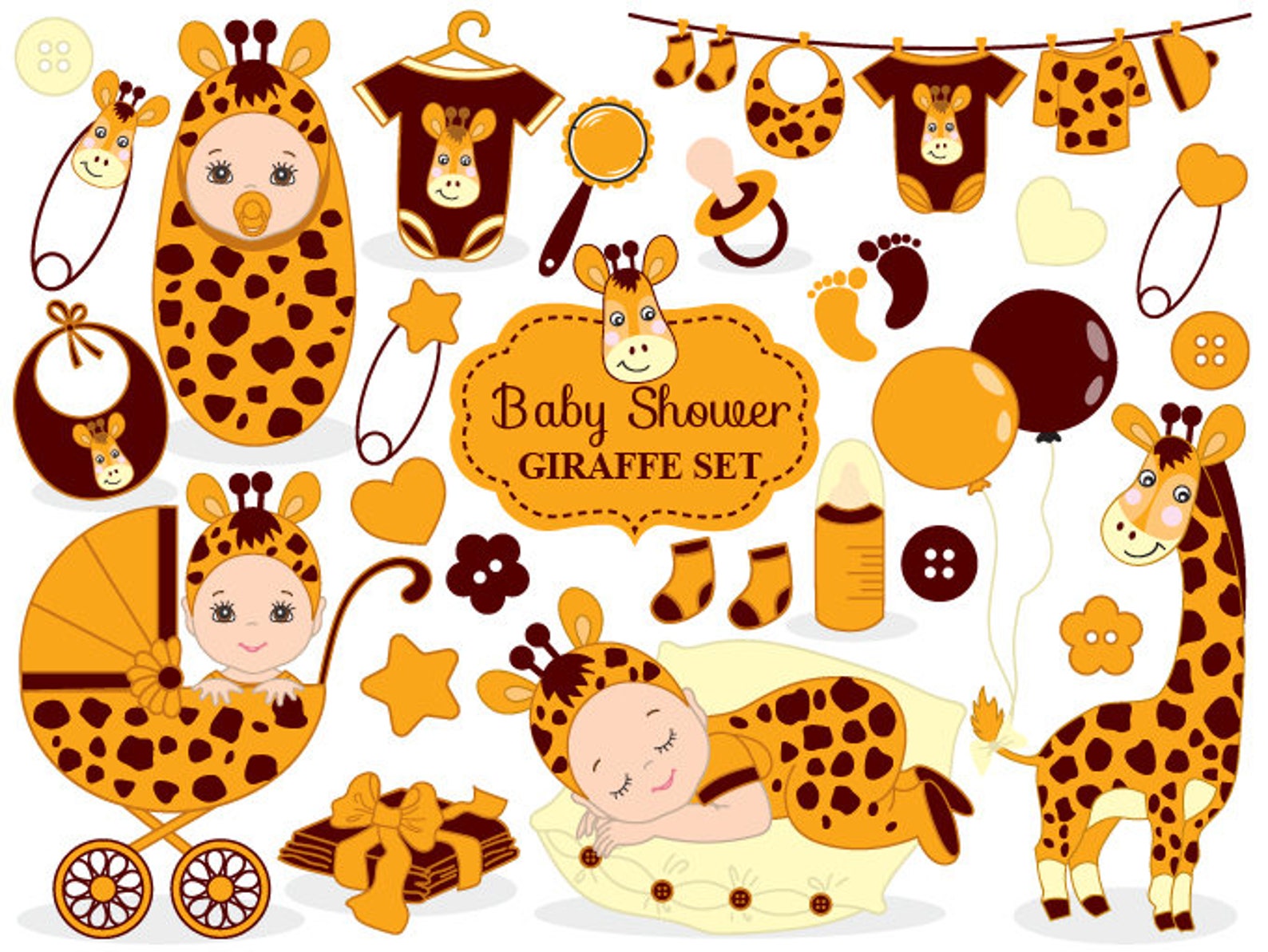 Baby Shower Giraffe Clipart Vector Baby Giraffe Clipart - Etsy