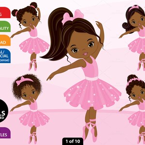 African American Ballerina Clipart Vector Ballerina Clipart - Etsy