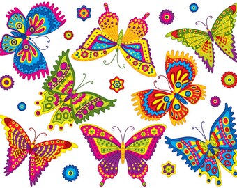 Butterfly Garden Clip Art - Etsy