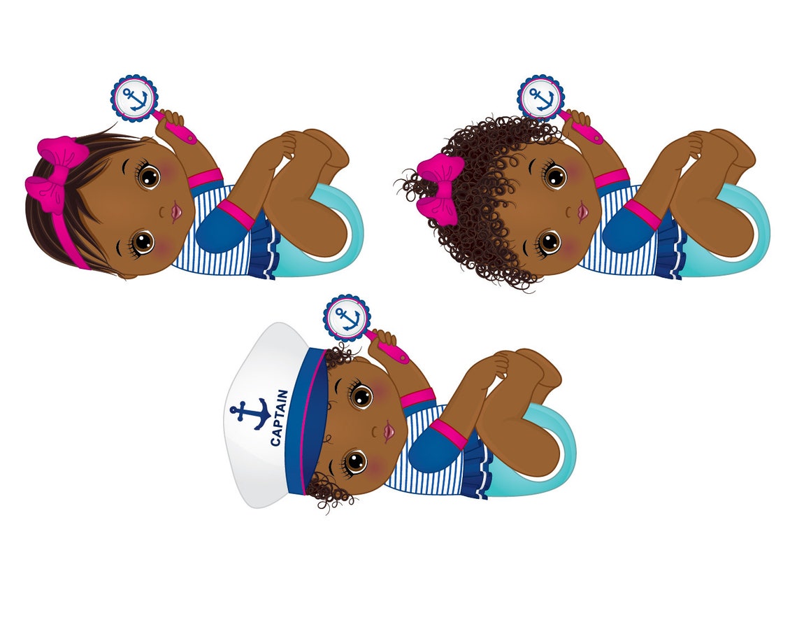 Nautical Baby Girl Clipart Vector Nautical Clipart Baby - Etsy