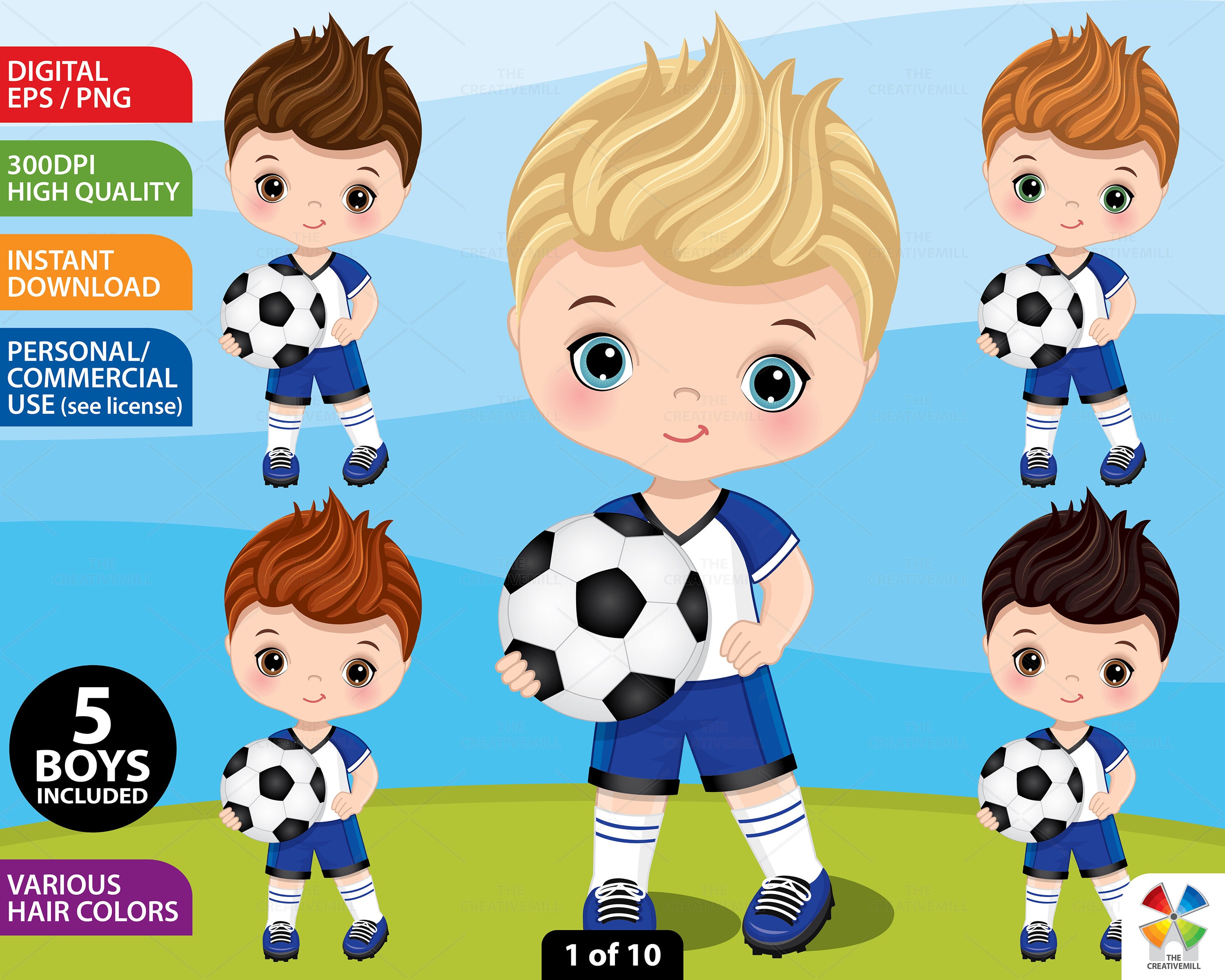 Boy Soccer Player Clipart