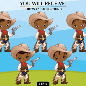 Little Cowboy Clipart, Vector Wild West, Afro Boy PNG, Boy With Gun ...