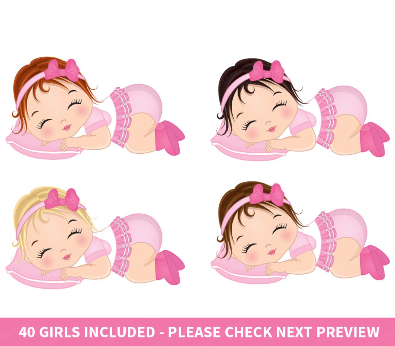 Baby Girl Clipart Vector Baby Clipart Baby Clipart Newborn | Etsy