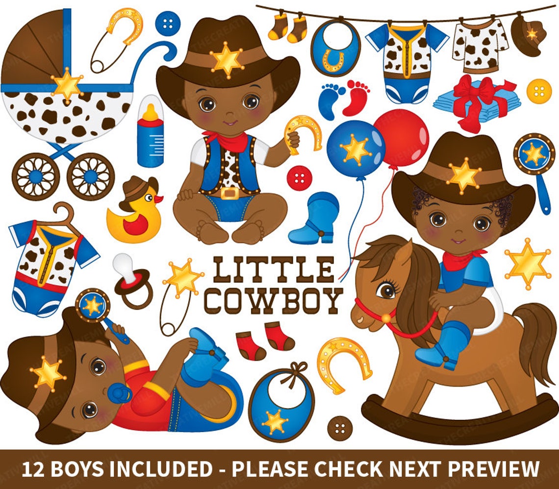 Cowboy Baby Clipart Vector Cowboy Clipart Baby Clipart | Etsy