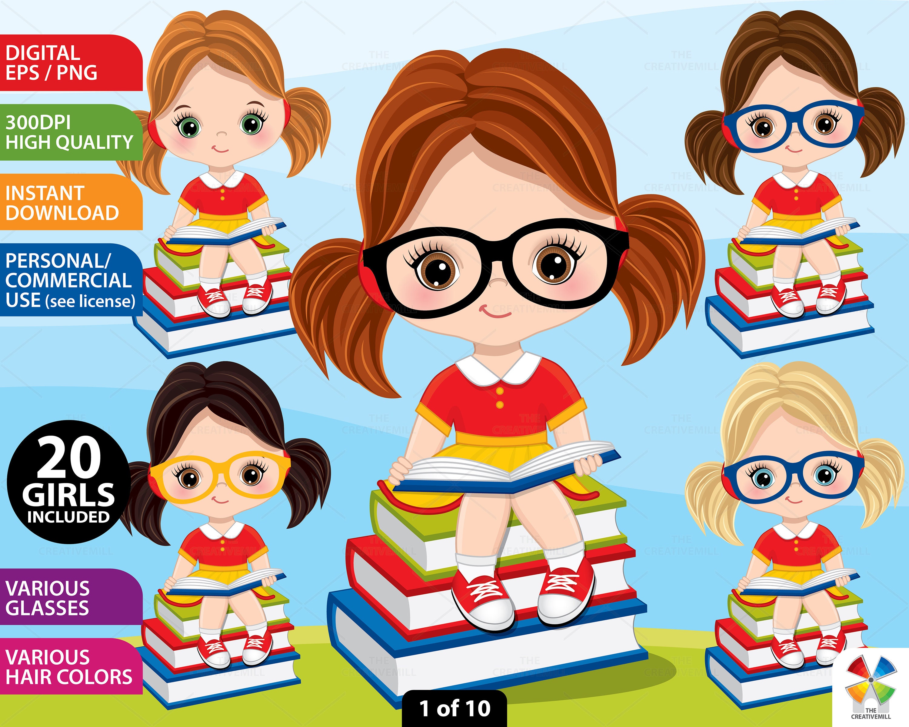 Girl Study Clipart