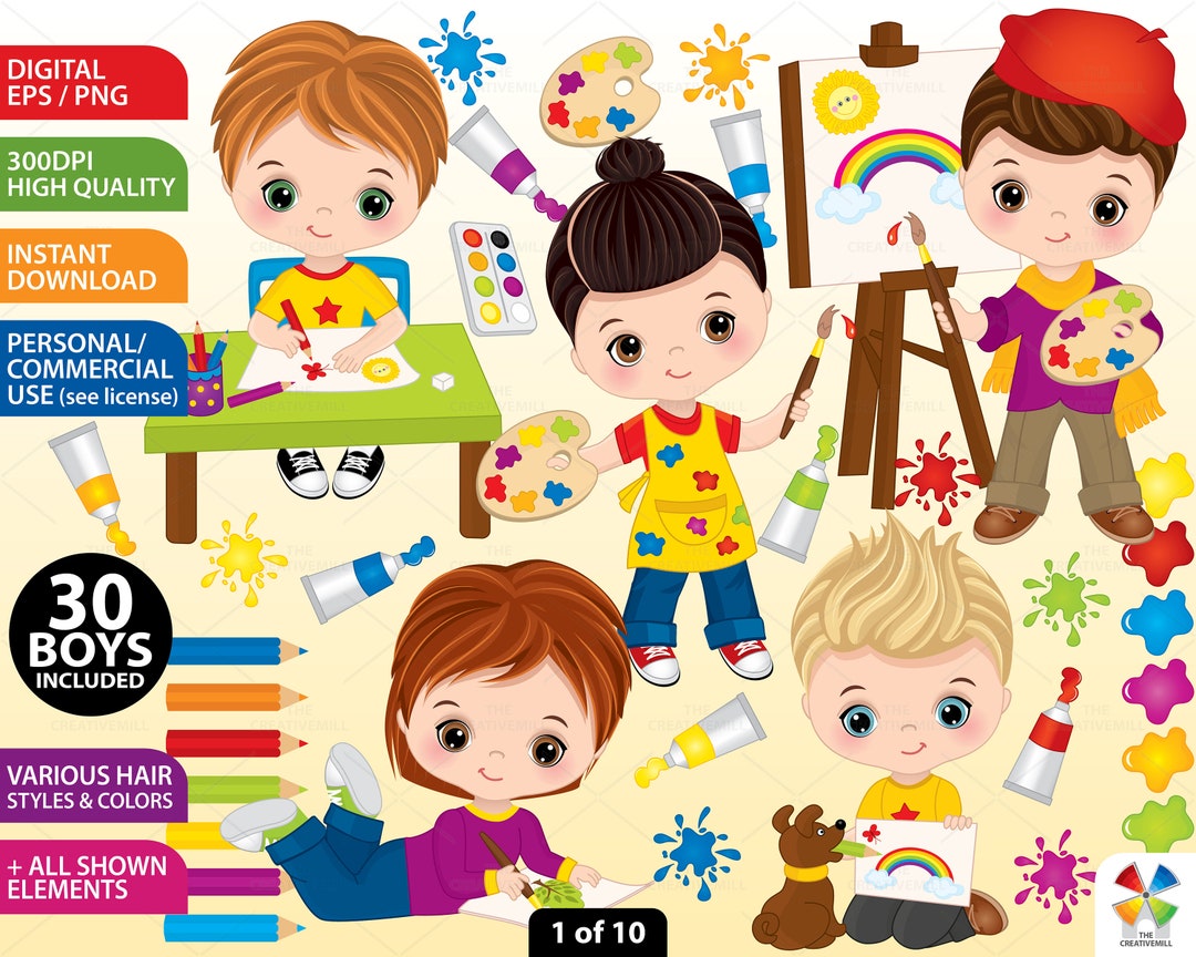 Artist Clipart, Vector Little Artist, Back to School, Preschool PNG ...