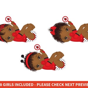 Ladybug Baby Girl Clipart - Vector Baby Clipart, African American ...