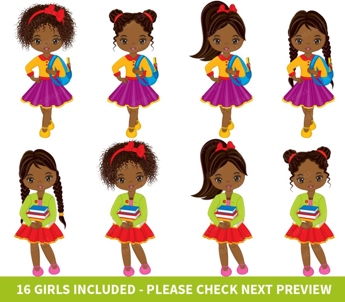 Back to School Clipart Vector School Clipart African - Etsy