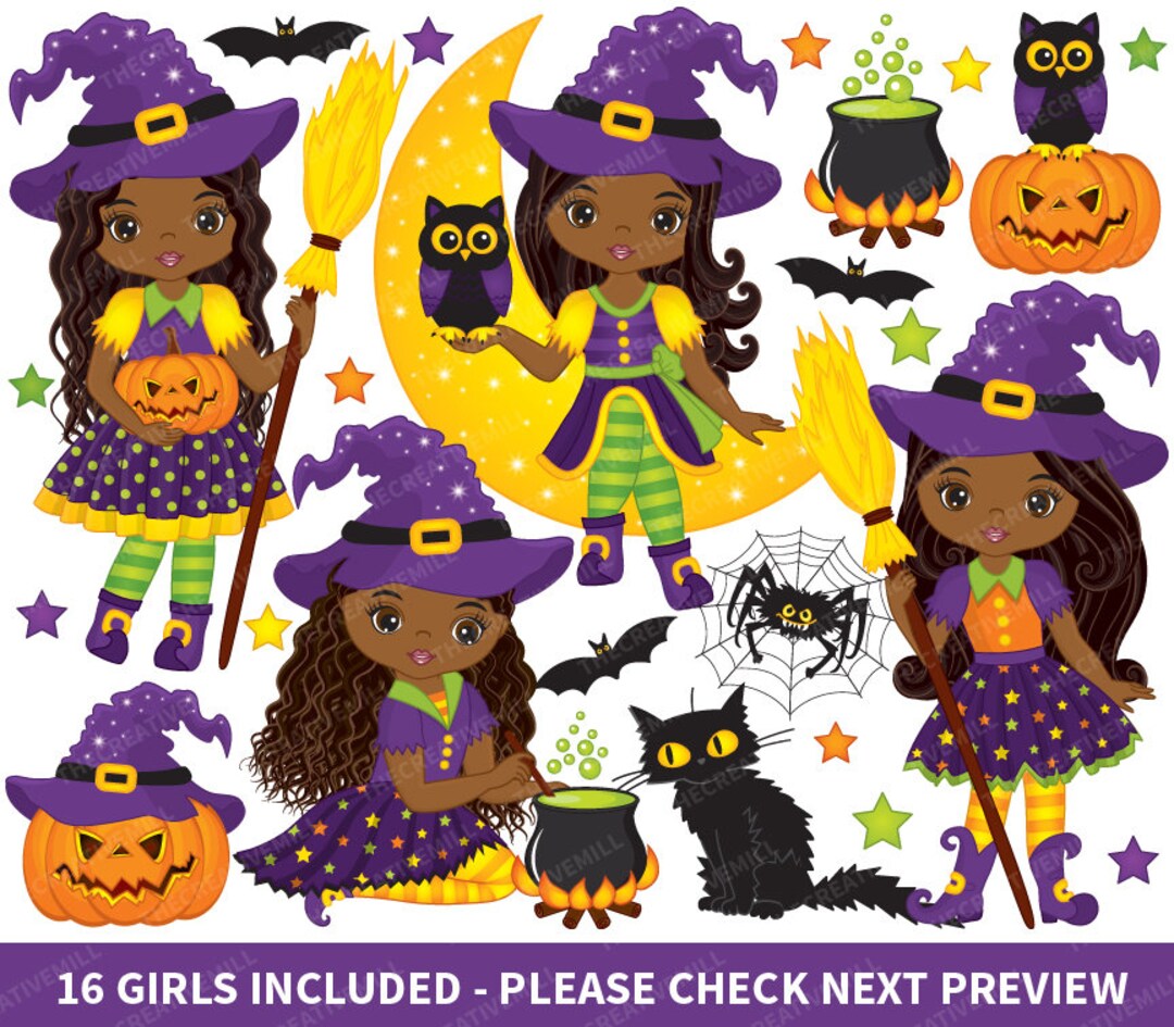 Halloween Witch Clipart - Halloween Clipart, Witch Clipart, African ...