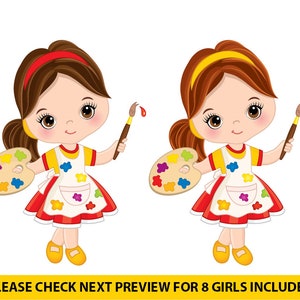Artist Clipart - Vector Artist Clipart, Girl Clipart, Artist Girls ...