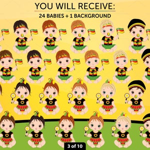 Reggae Baby Clipart, Vector Cute Baby Clipart, Rasta, PNG Baby Girl ...