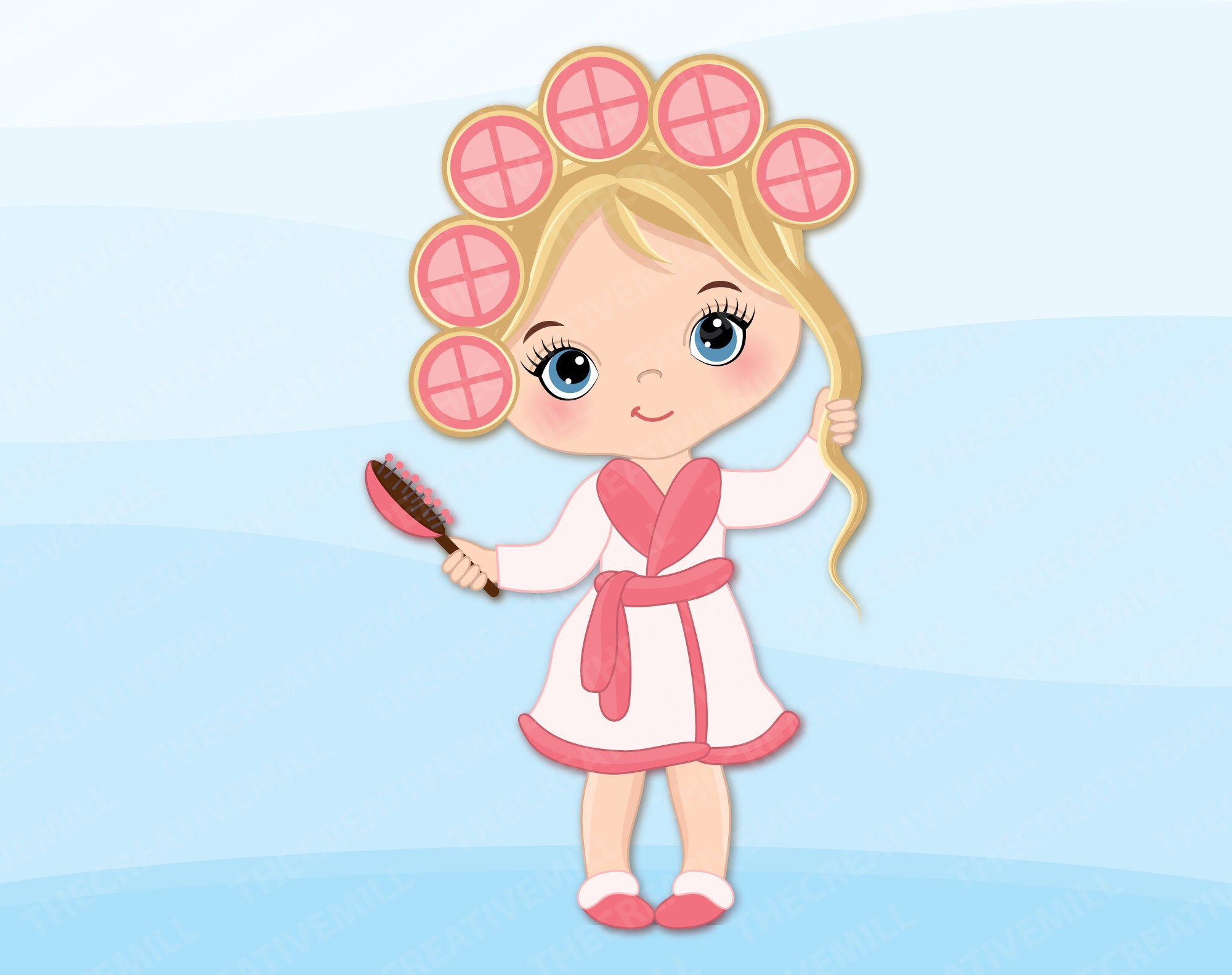 Little Spa Girls Clipart Vector Spa Girl Spa Party Clipart | Etsy