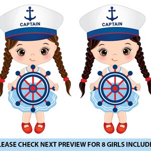 Nautical Clipart - Vector Nautical Girls Clipart, Nautical Girl Clipart ...