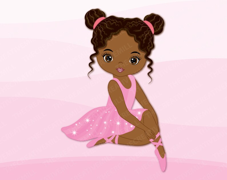 African American Ballerina Clipart Vector Ballerina Clipart - Etsy