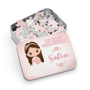 First Communion Puzzle, First Communion Gift for Girl, Personalized ...