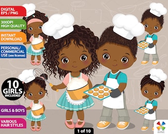 Little Girl Baking Clipart - Etsy