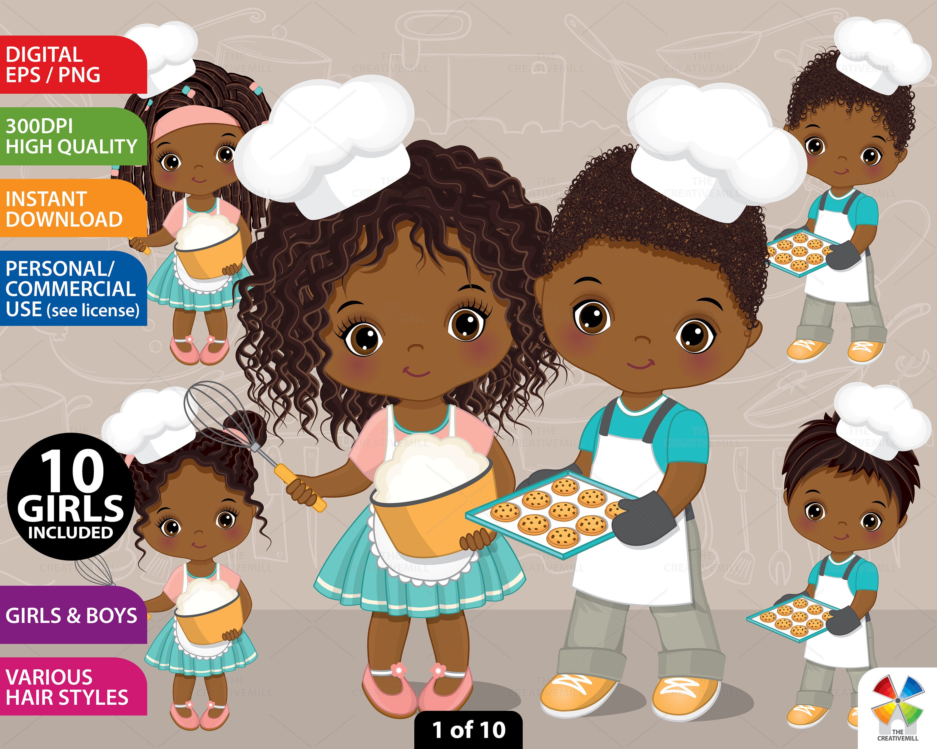 Black Toddler Clipart
