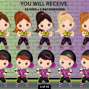 Hip Hop Clipart, Vector Break Dance, Dancing Girl, Boy, Rap Kid PNG ...