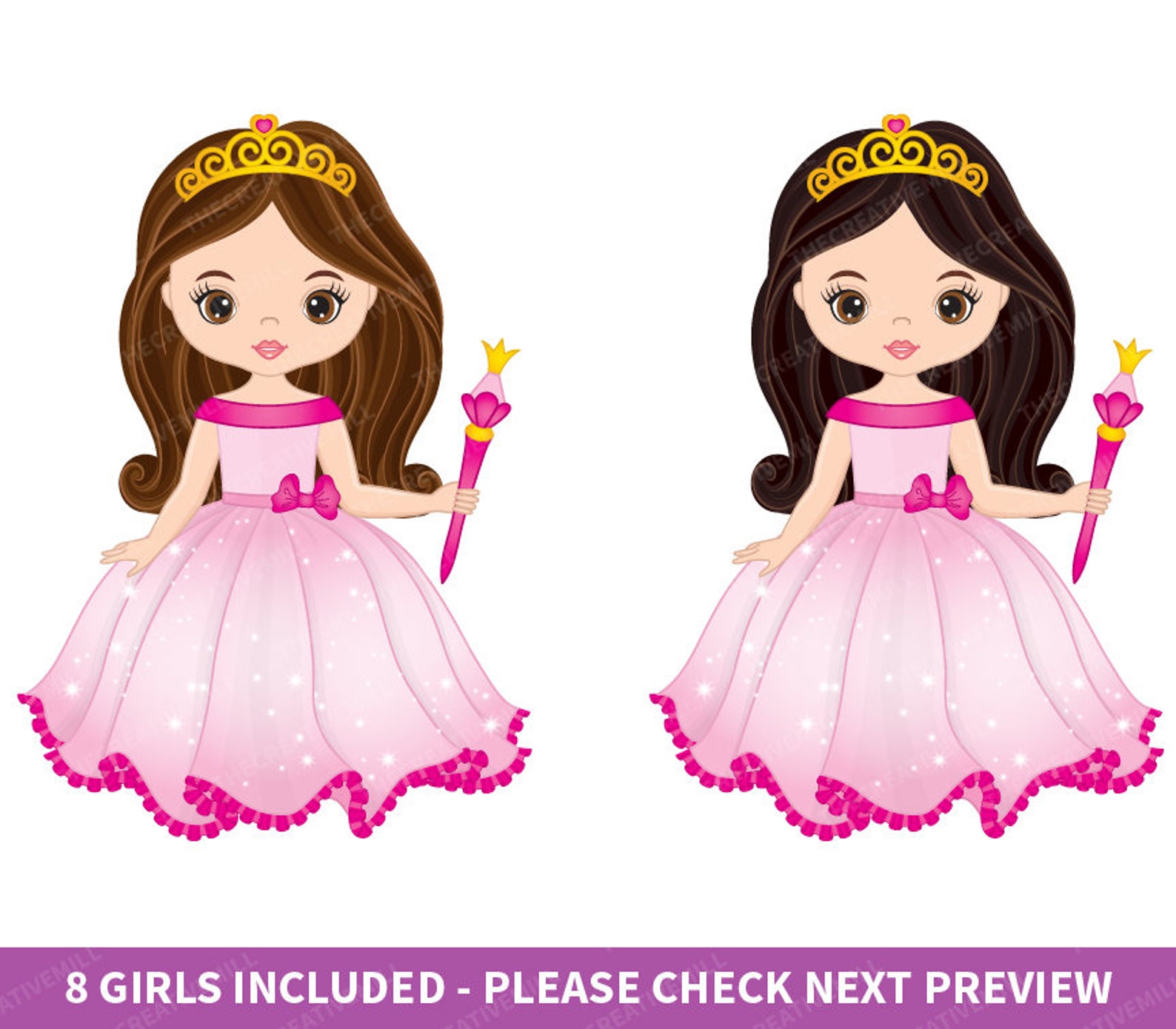 Princess Clipart Vector Princess Clipart Fairy Tale - Etsy