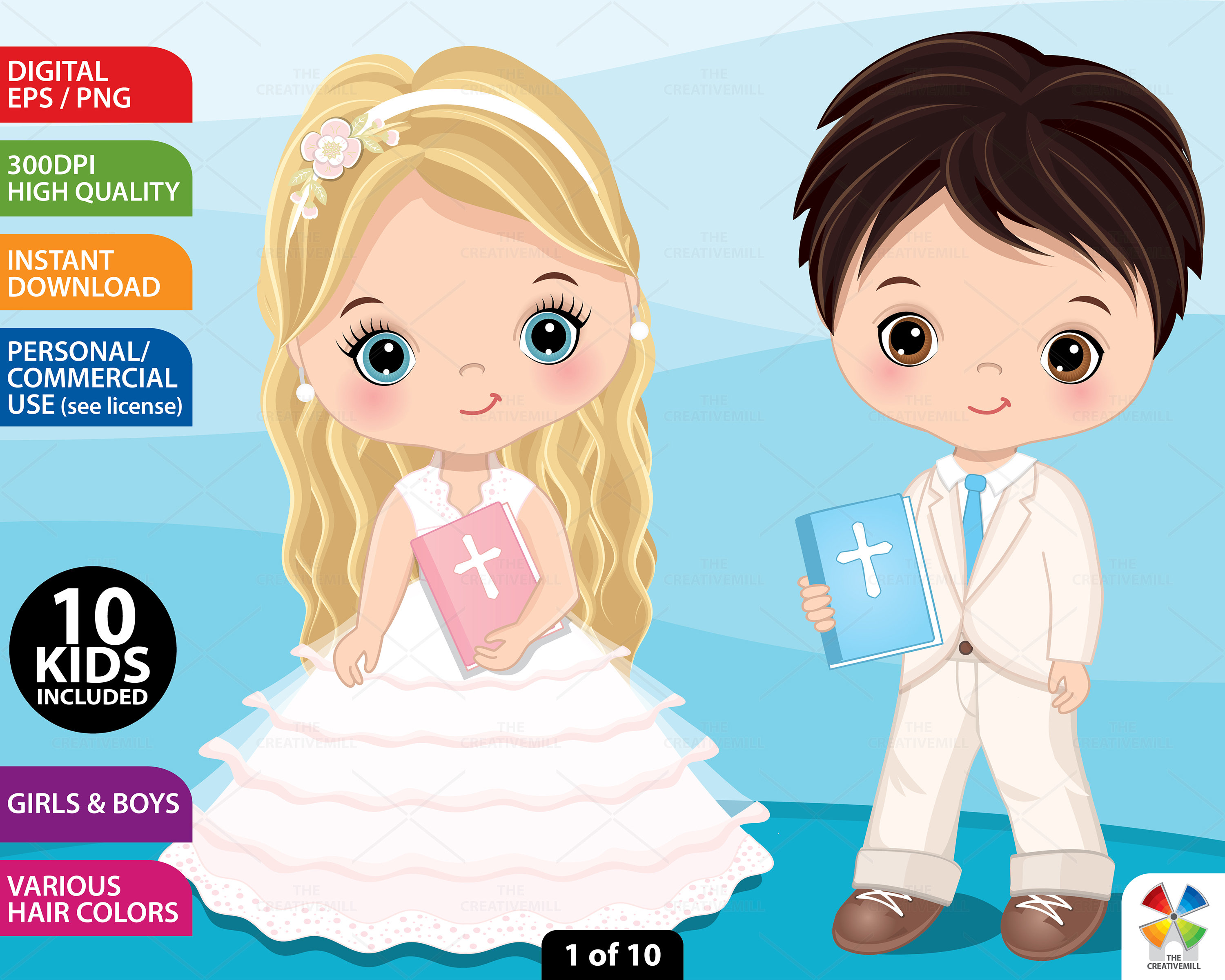 First Communion Clipart Vector Bible Clipart Boy Girl - Etsy