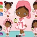 African American Little Spa Girls Clipart - Vector Spa Girl, Spa Party ...