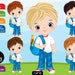 School Boy Clipart Vector Student Clipart, Boy Clipart, Back to School ...