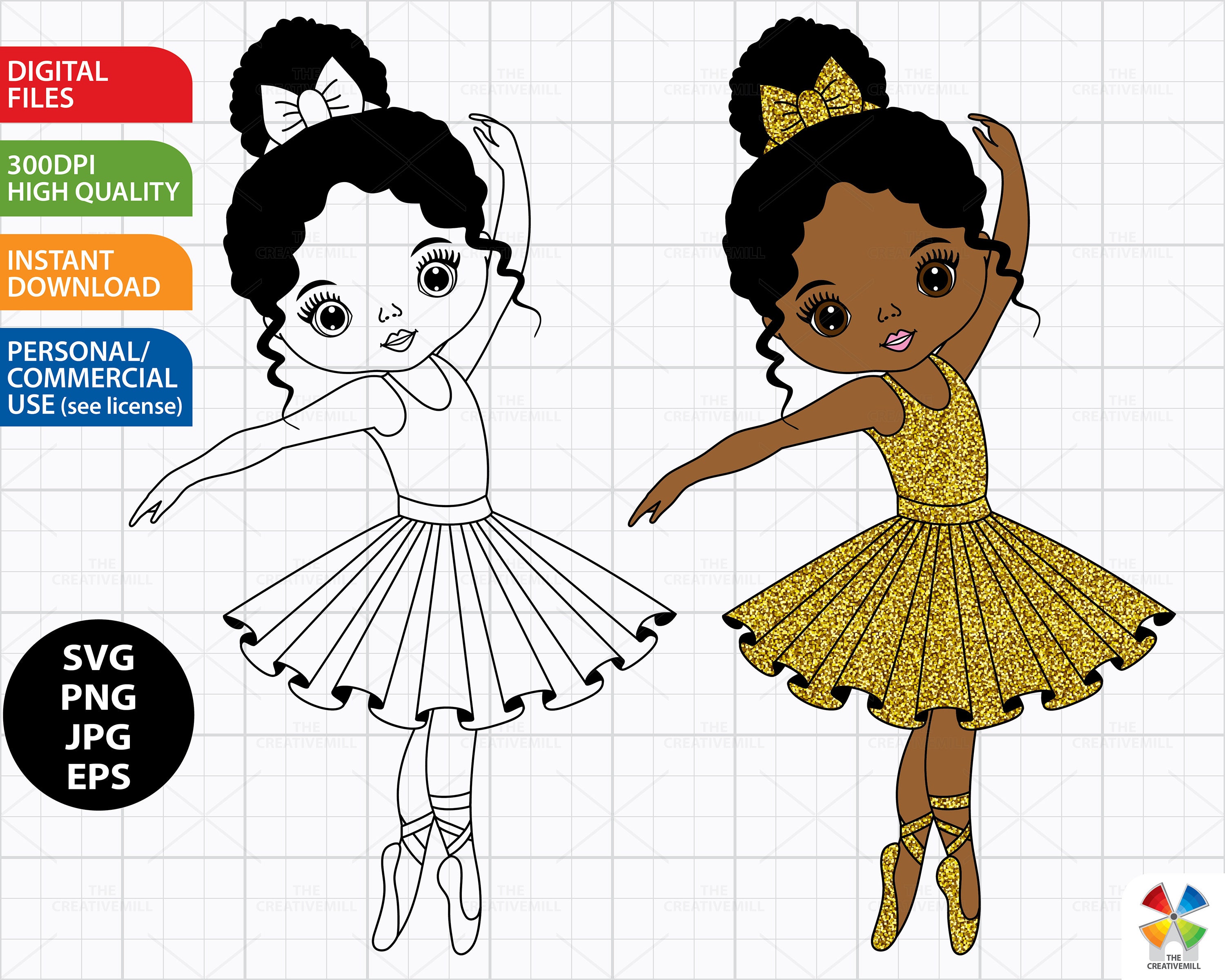Ballerina svg Ballet Clipart Cute Girl SVG Dancing Girl - Etsy España