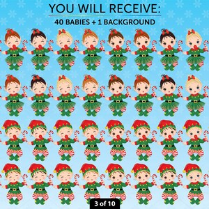 Baby Elf Clipart, Vector Newborn, Little Elves PNG, Toddler, Xmas ...