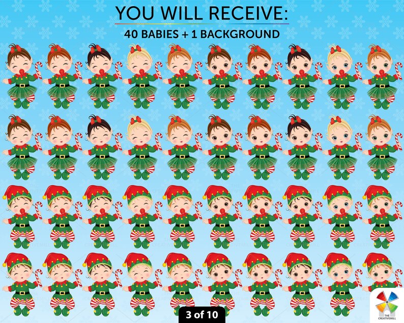 Baby Elf Clipart Vector Newborn Little Elves PNG Toddler - Etsy