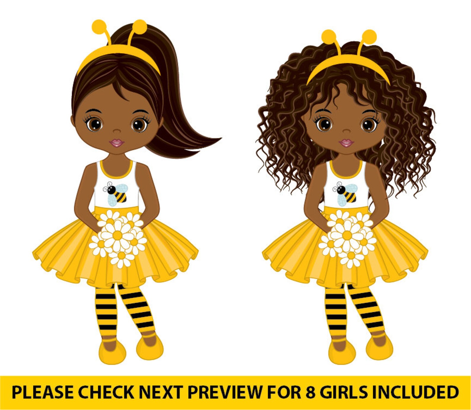 Bee Girls Clipart Vector Bee Clipart Bee Little Girls - Etsy