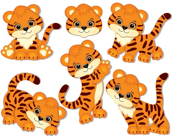 Art & Collectibles Fashion mockup Funny tiger cub Digital animal card ...