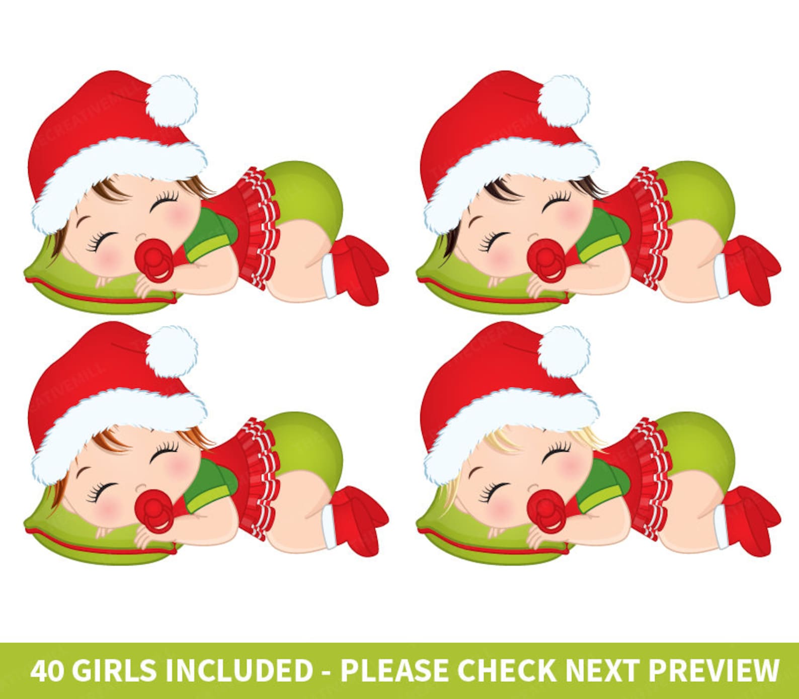 Christmas Baby Girl Clipart Vector Christmas Clipart Baby - Etsy