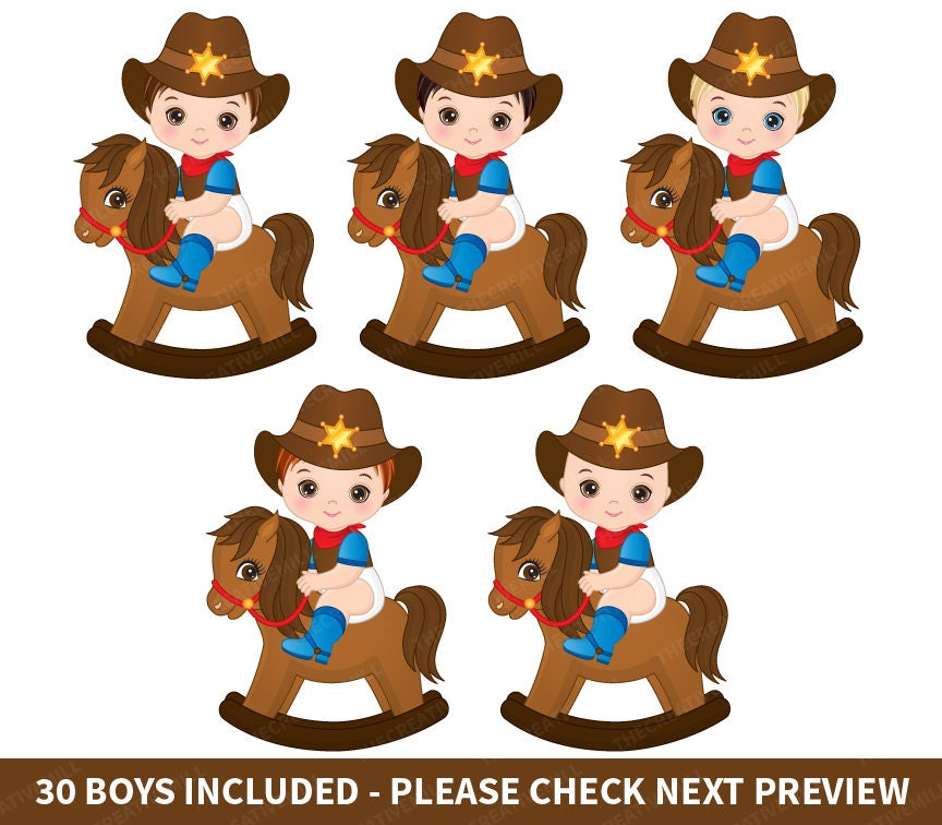 Cowboys Baby Clipart Vector Cowboys Clipart Baby Clipart | Etsy